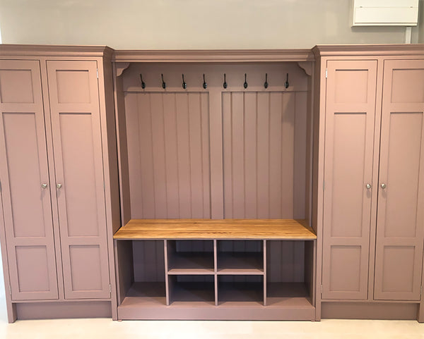 Boot Room Storage Bench with Cupboards - Double – Ely Farmhouse Furniture